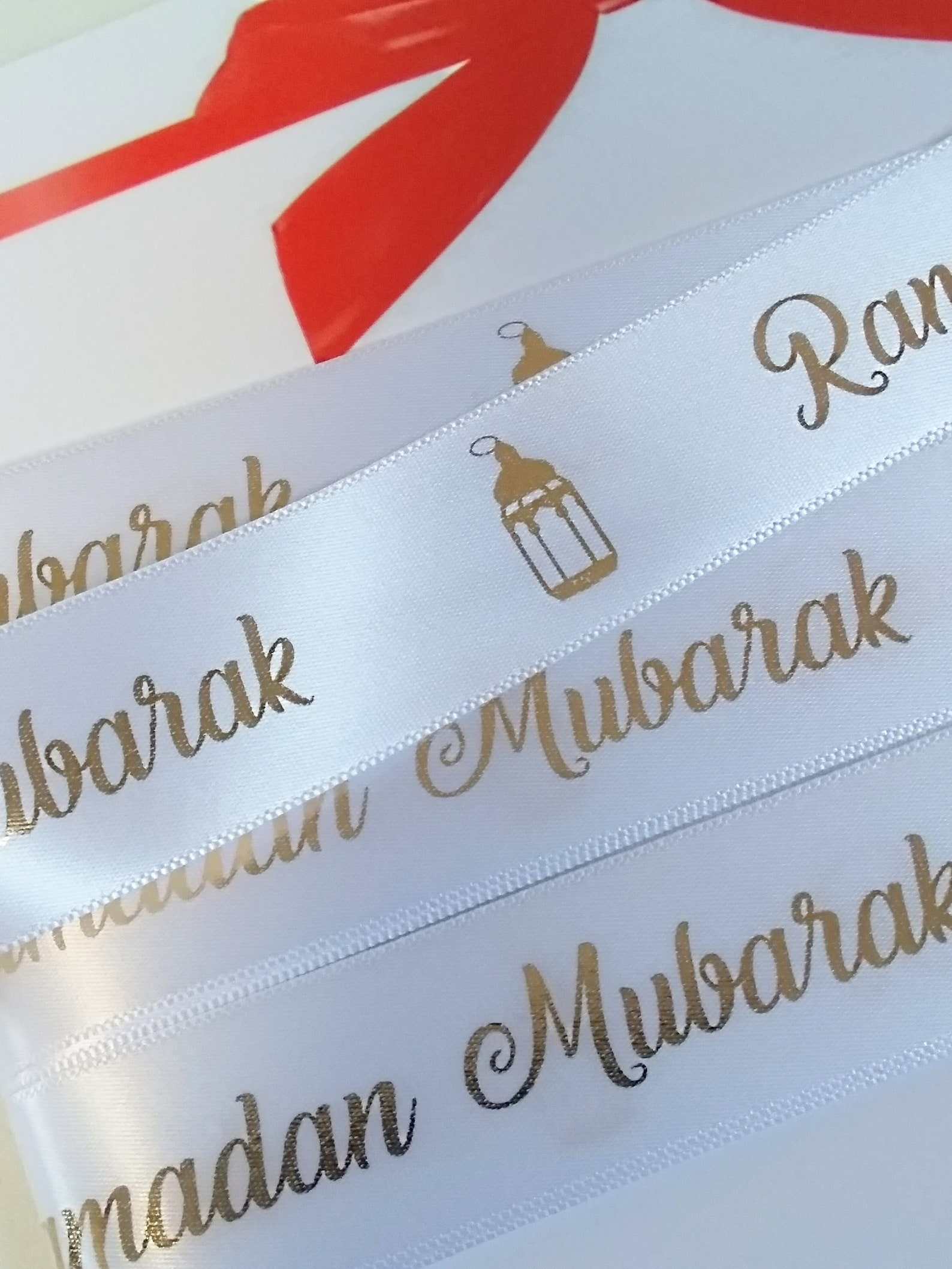 Ramadan Mubarak Ribbon 25mm - Ramadan Ribbon - Printed Ribbon - Ramadan ...
