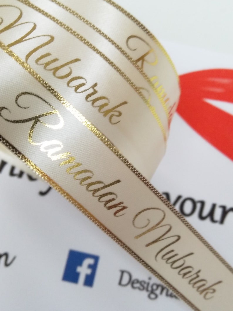 Ramadan Mubarak Ribbon 25mm Ramadan Ribbon Printed Ribbon - Etsy UK