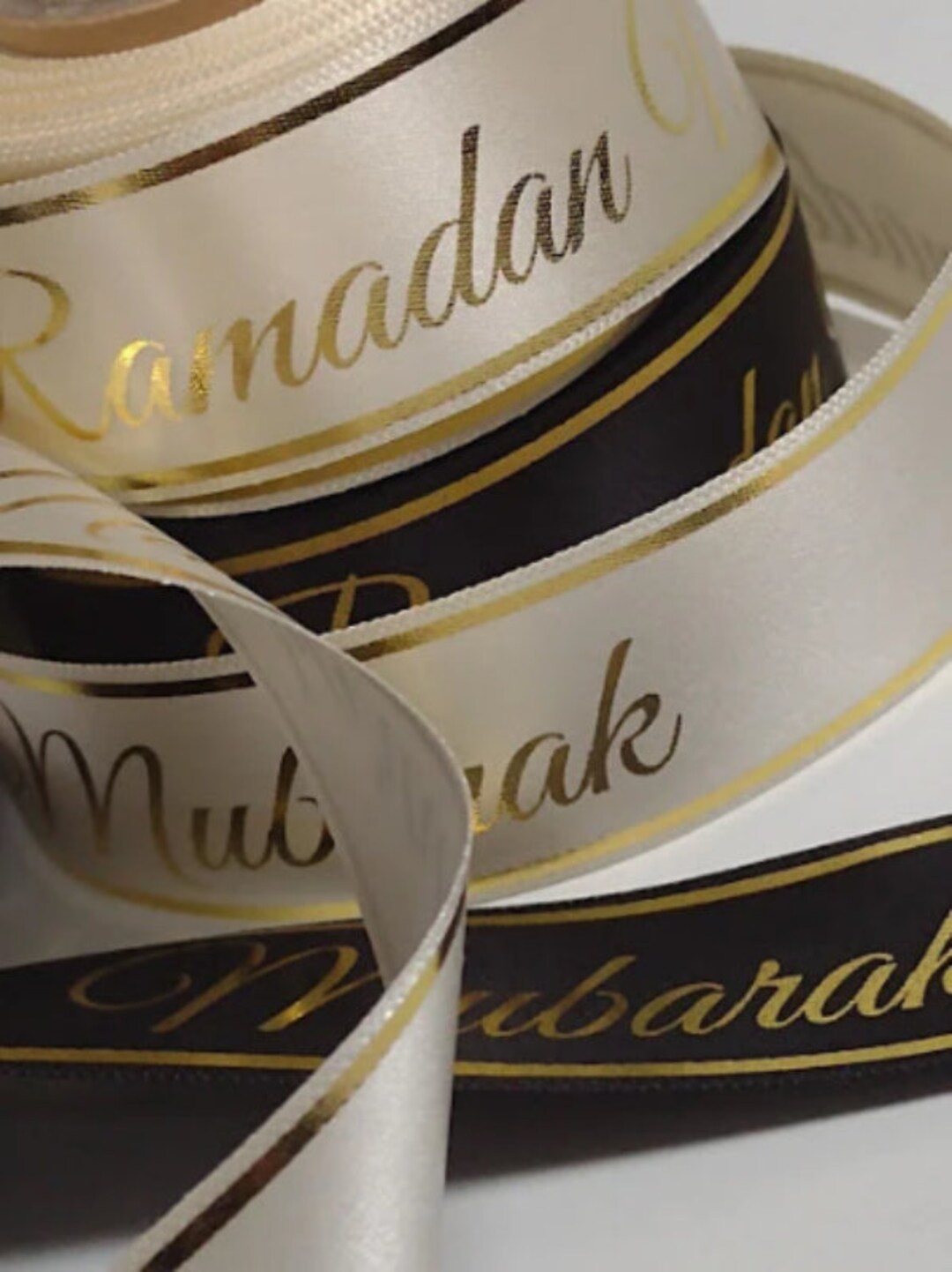 Ramadan Mubarak Ribbon 25mm - Ramadan Ribbon - Printed Ribbon - Ramadan ...