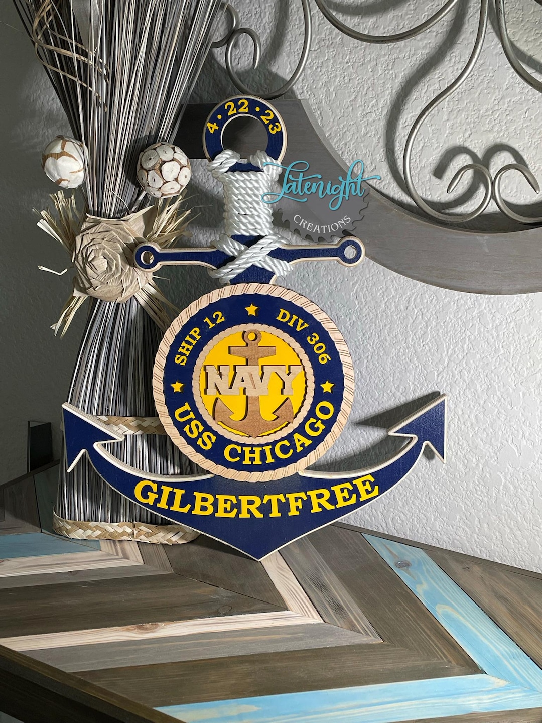 Personalized Navy Graduation Anchor: PIR Navy Door Hanger - Etsy