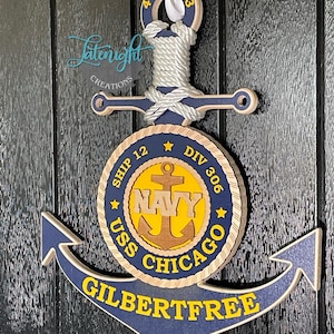 Personalized Navy Graduation Anchor: PIR Navy Door Hanger - Etsy