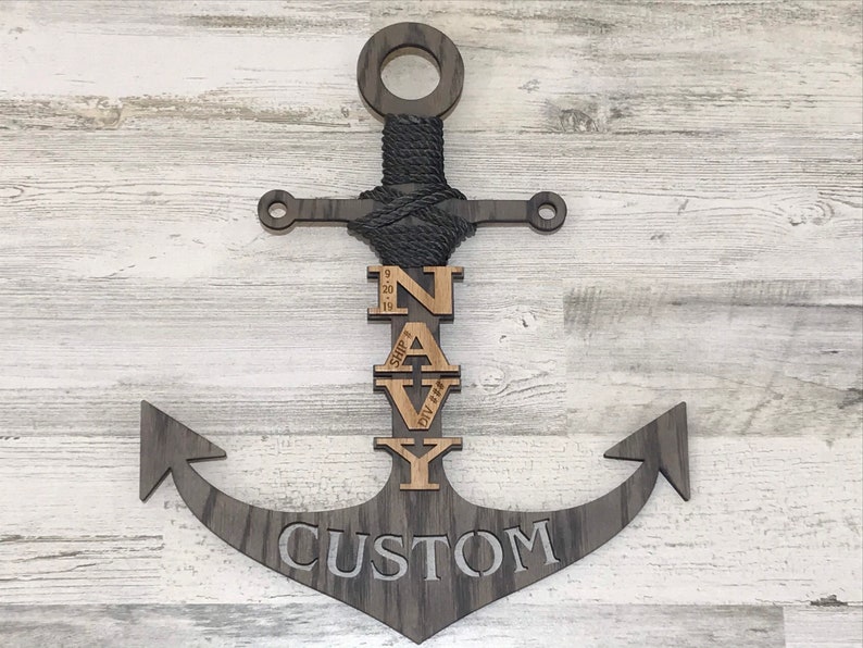 Personalized Navy Graduation Anchor: PIR Date, Ship & Division - Etsy