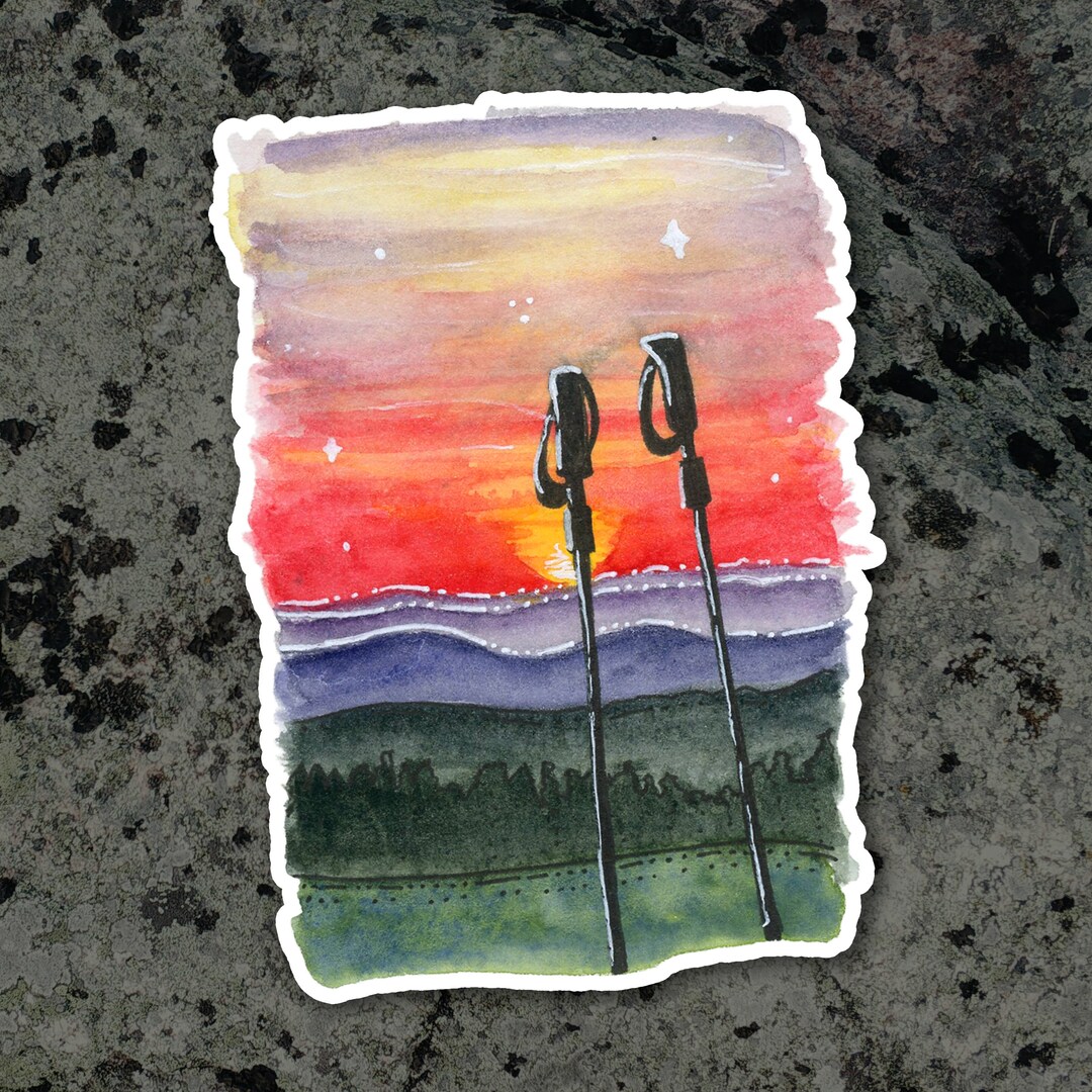 Sticker - Trekking Poles - Etsy