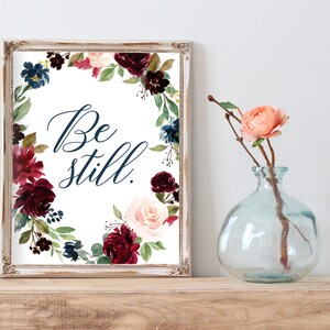 Be Still Printable, Instant Download, Digital, Wall Art, Quote, Home ...