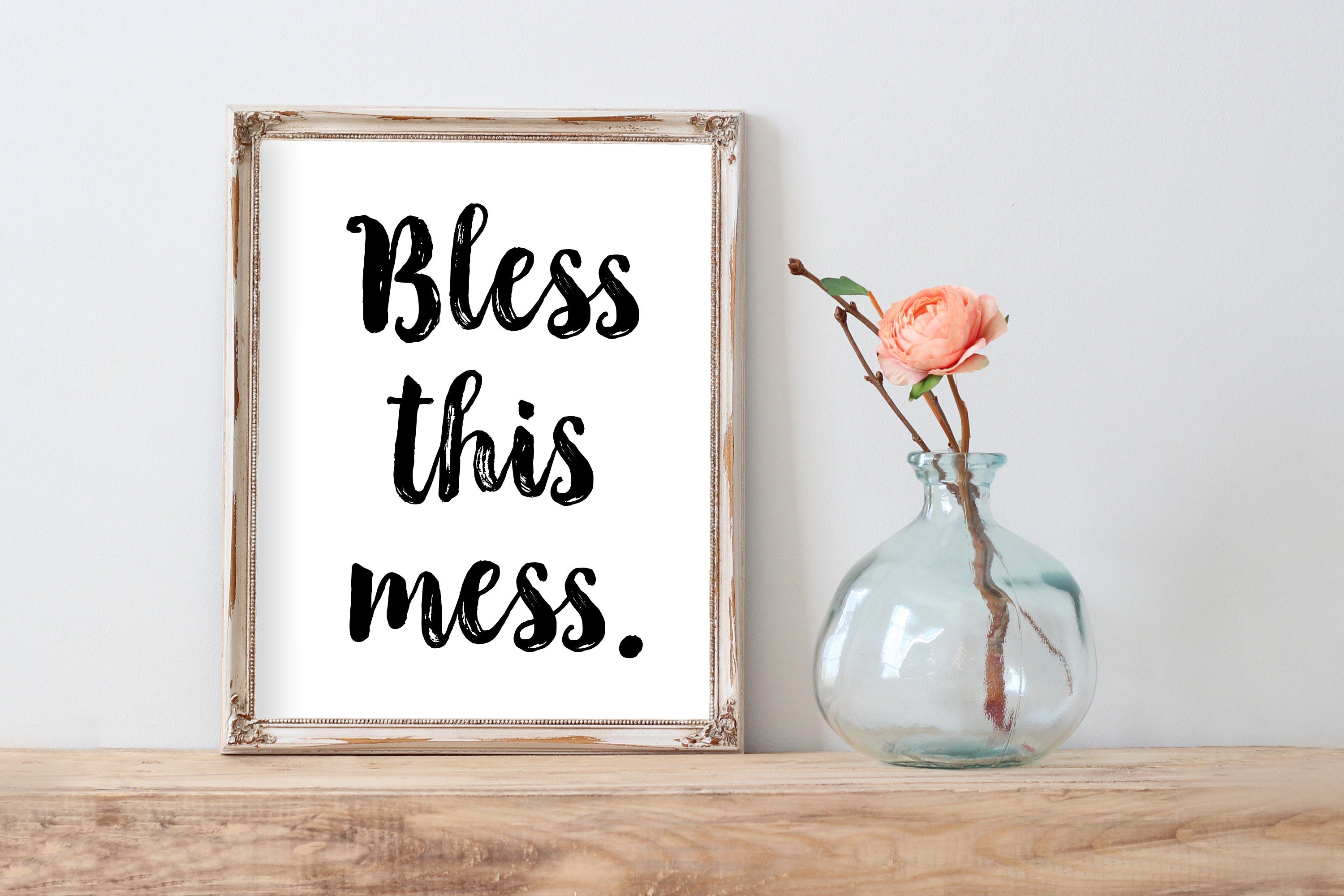 Bless This Mess Printable, Instant Download, Digital, Wall Art, Quote ...