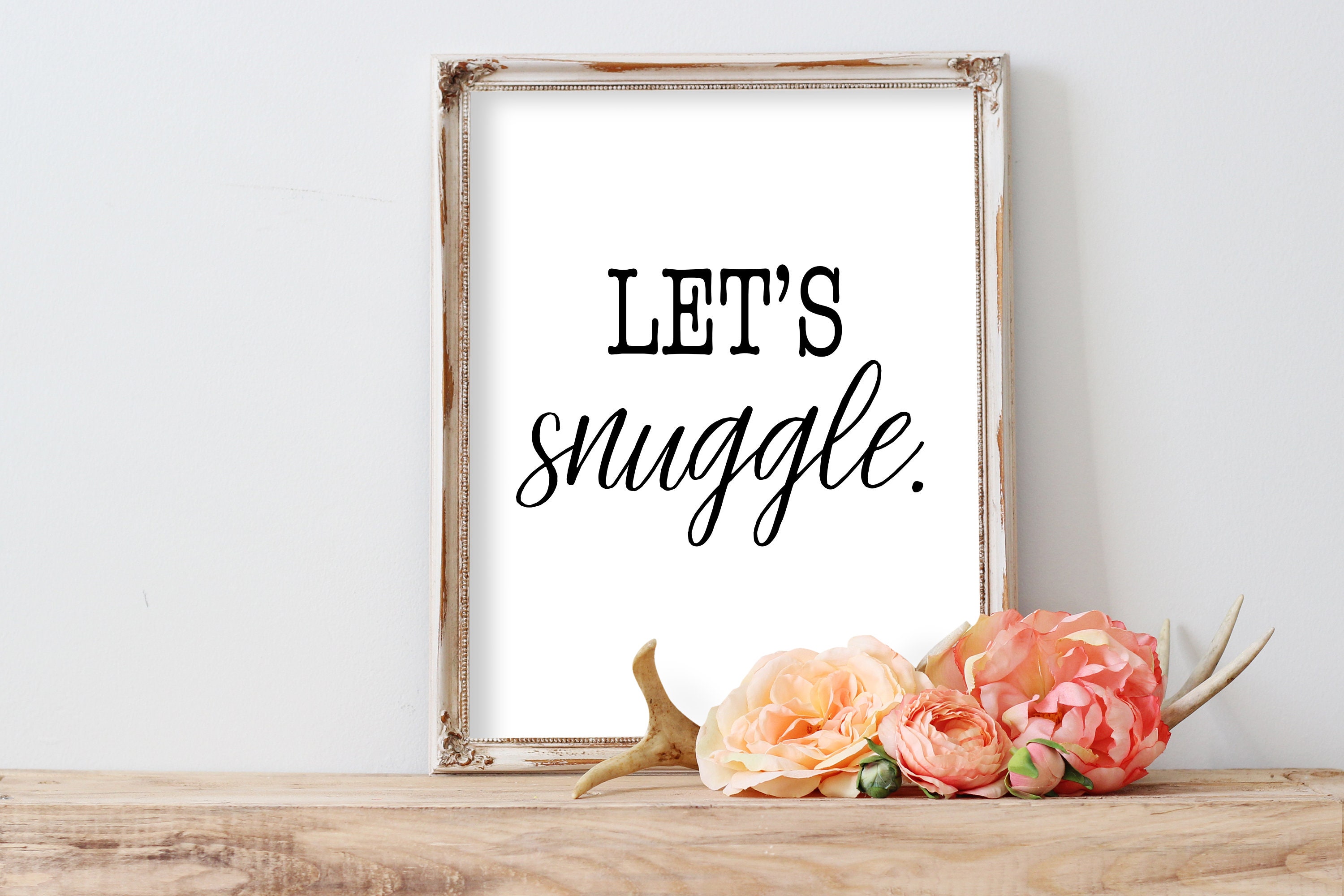 Let's Snuggle - Printable, Instant Download, Digital, Wall Art, Quote ...