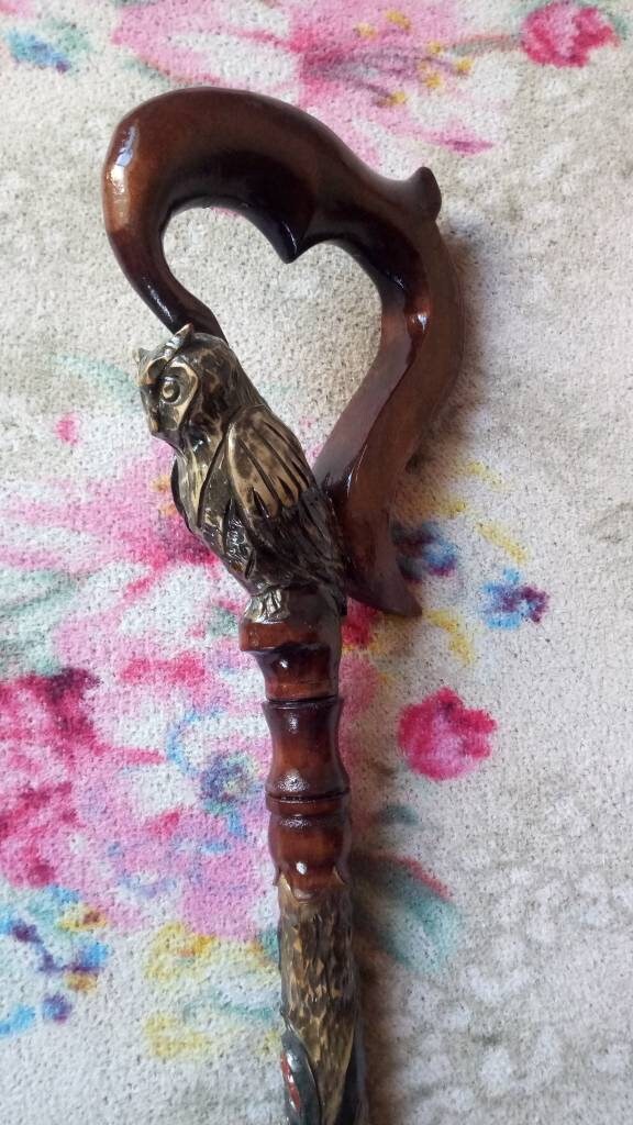 Raven Walking Cane Raven Black Walking Stick Owl Walking Cane - Etsy