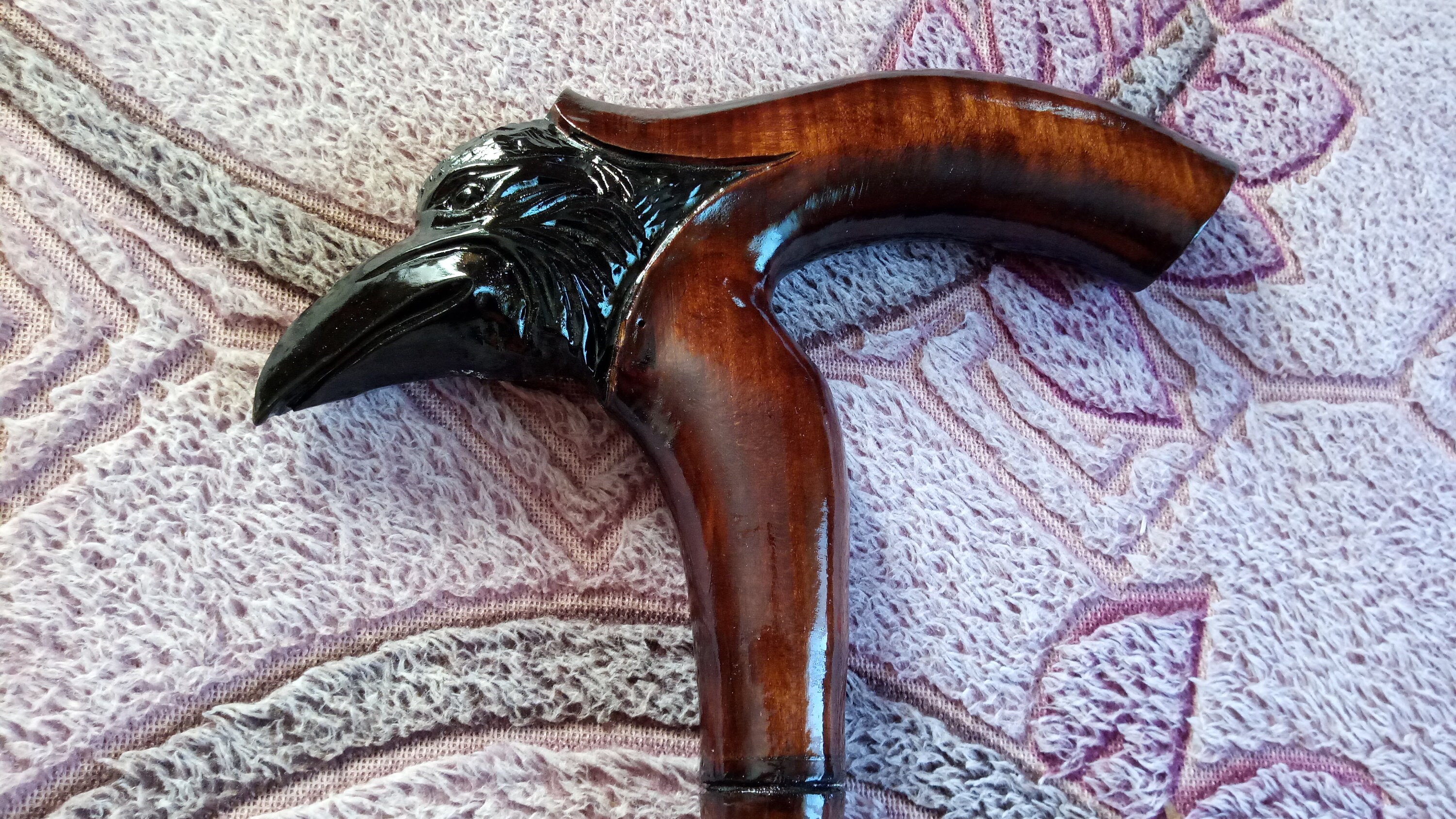 Raven Walking Sticks Wood Walking Cane Raven Walking Stick Corbie ...