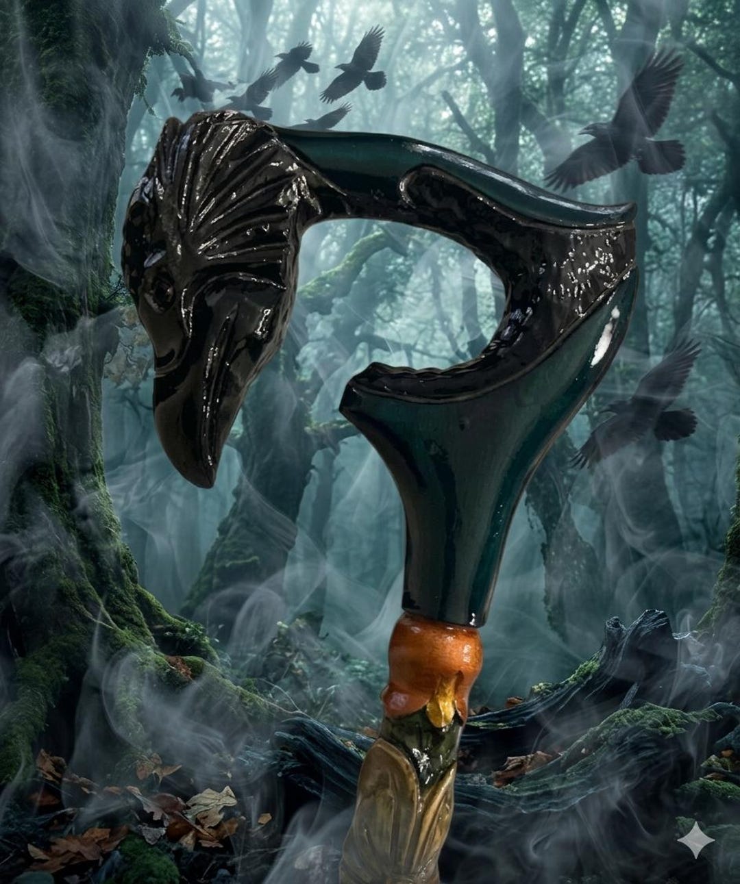 Raven Walking Cane Raven Black Walking Stick Raven Walking Cane Men ...