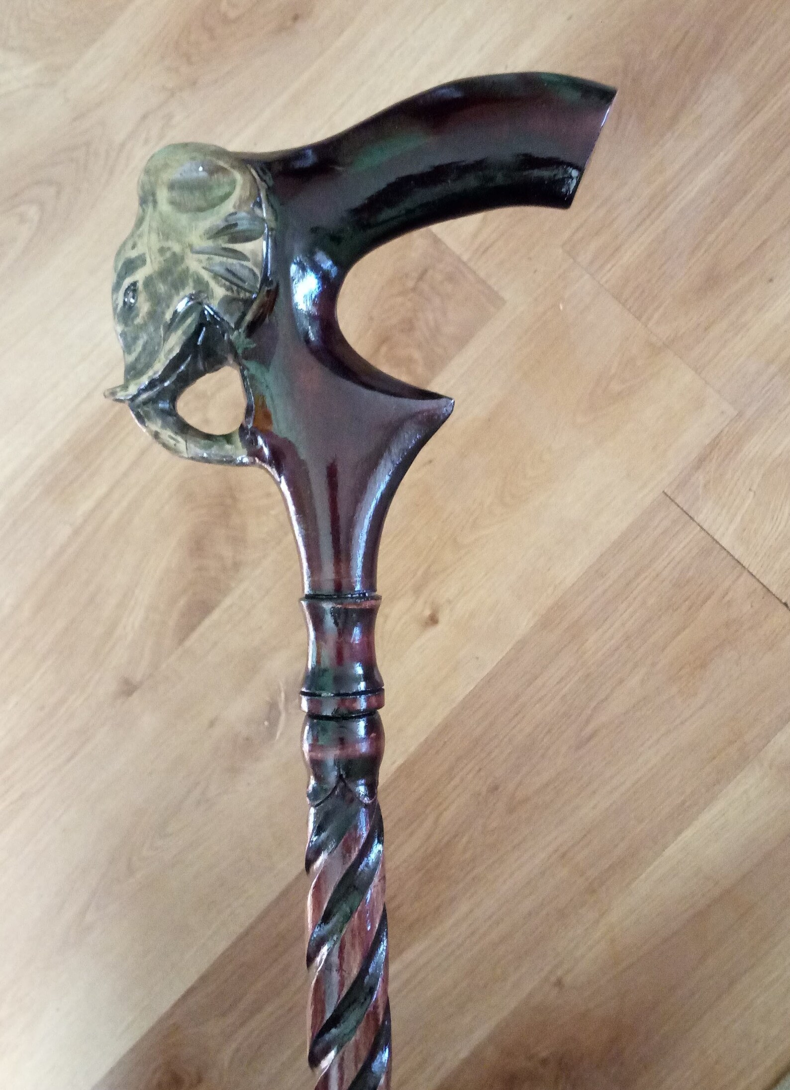 Elephant Walking Cane Hand Carved Handle and Staff Hiking - Etsy