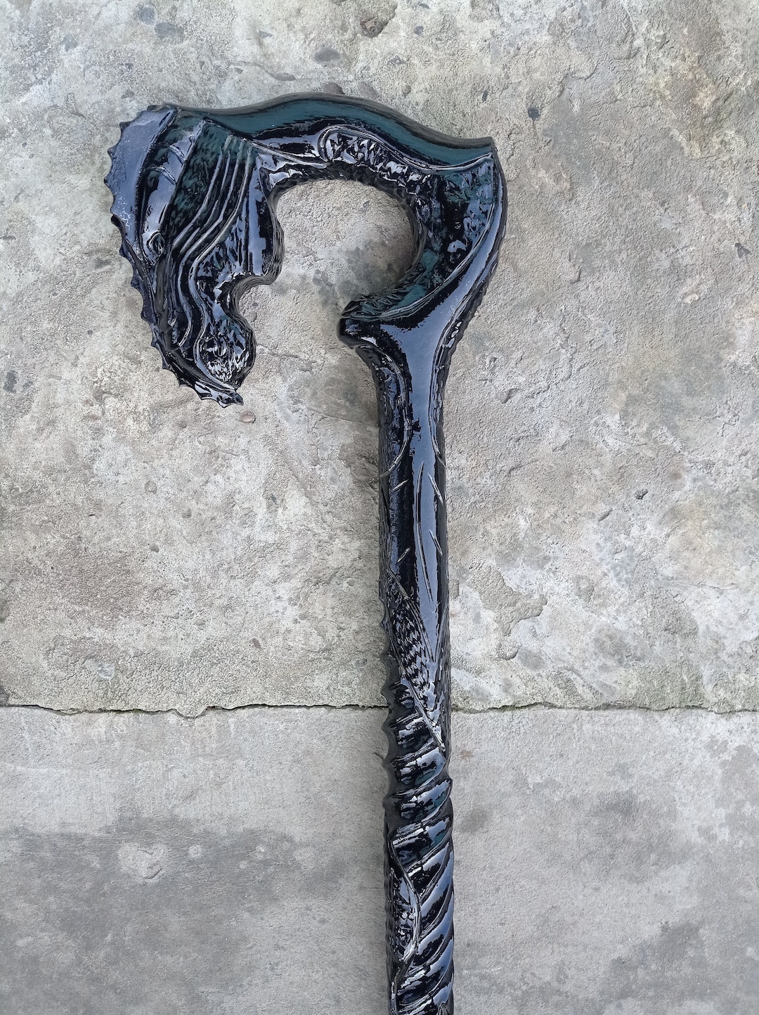 Walking Stick Dragon Custom Walking Cane Dragon Wooden Cane Carved ...