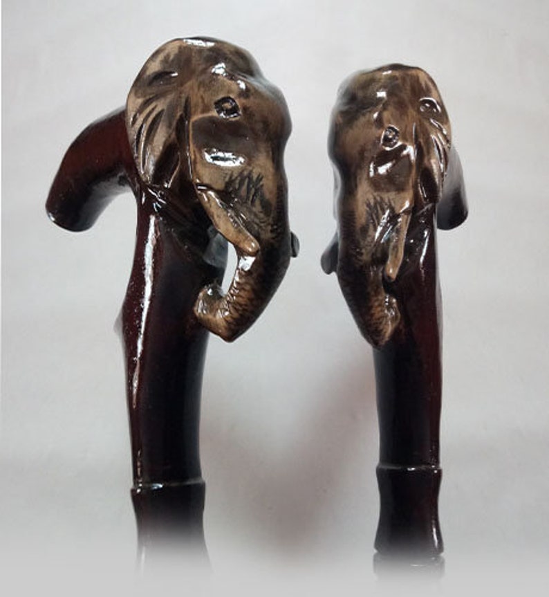 Elephant Walking Cane Hand Carved Handle and Staff Hiking - Etsy