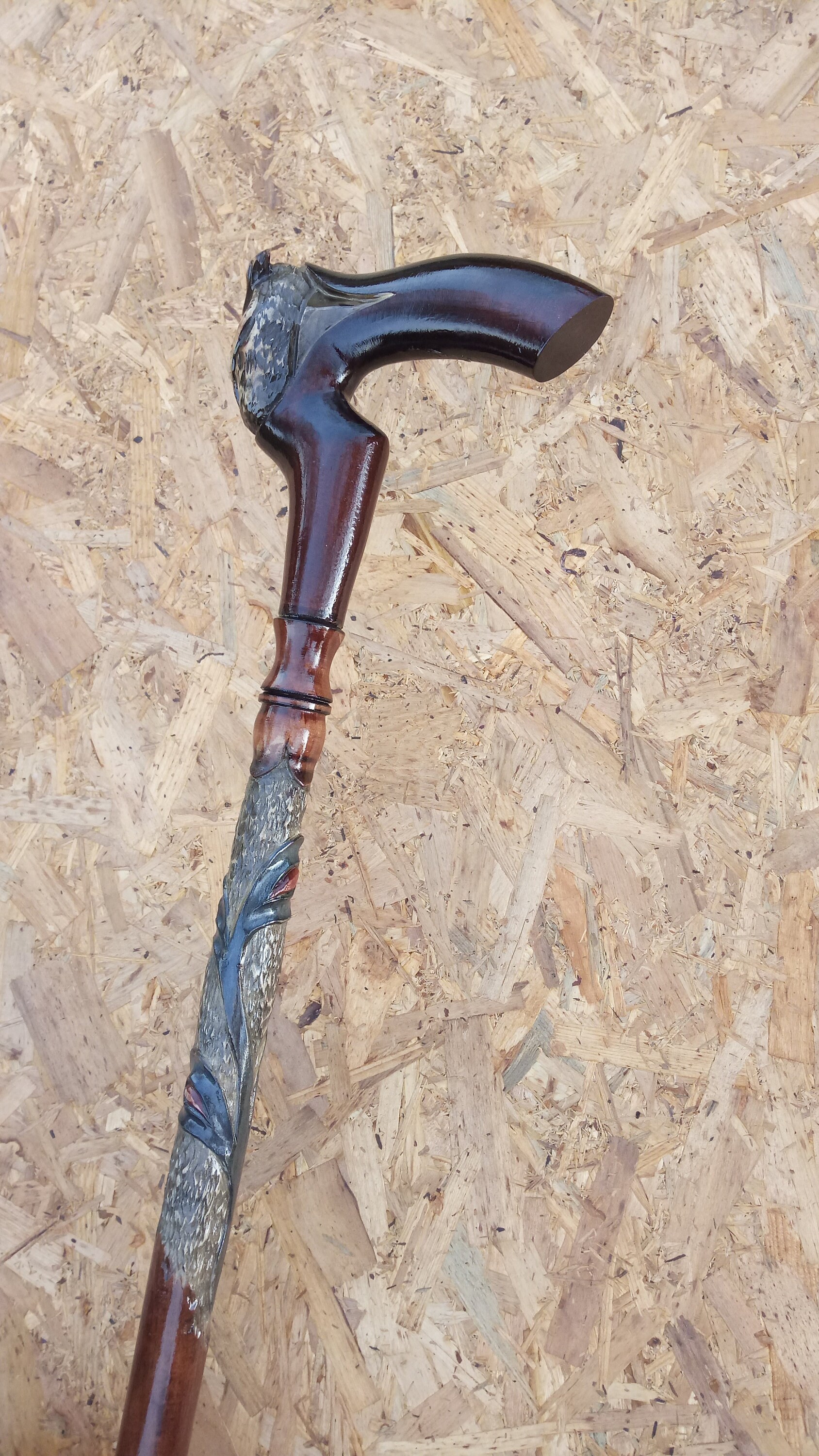 Owl Walking Sticks Wood Walking Cane Raven Walking Stick Owl - Etsy Canada