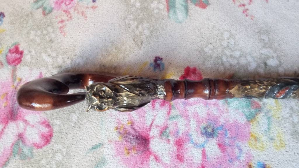Raven Walking Cane Raven Black Walking Stick Owl Walking Cane - Etsy