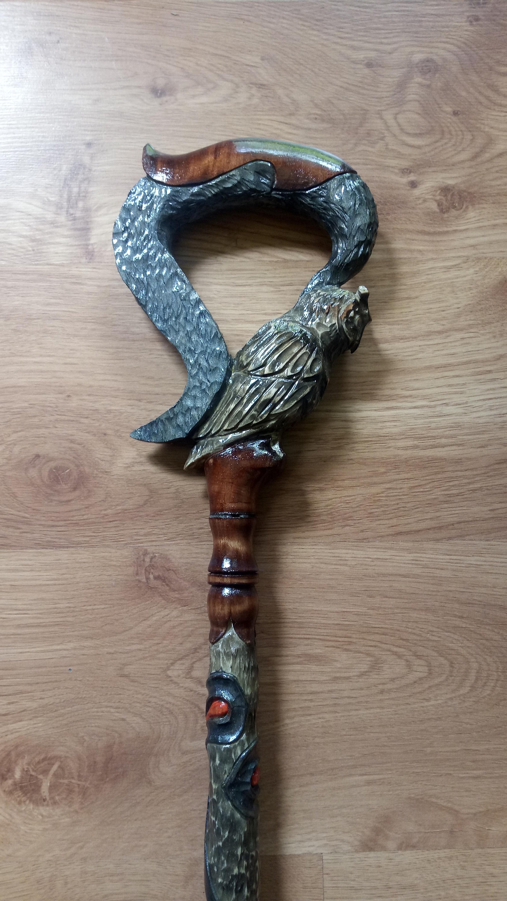 Raven Walking Cane Raven Black Walking Stick Owl Walking Cane - Etsy Canada