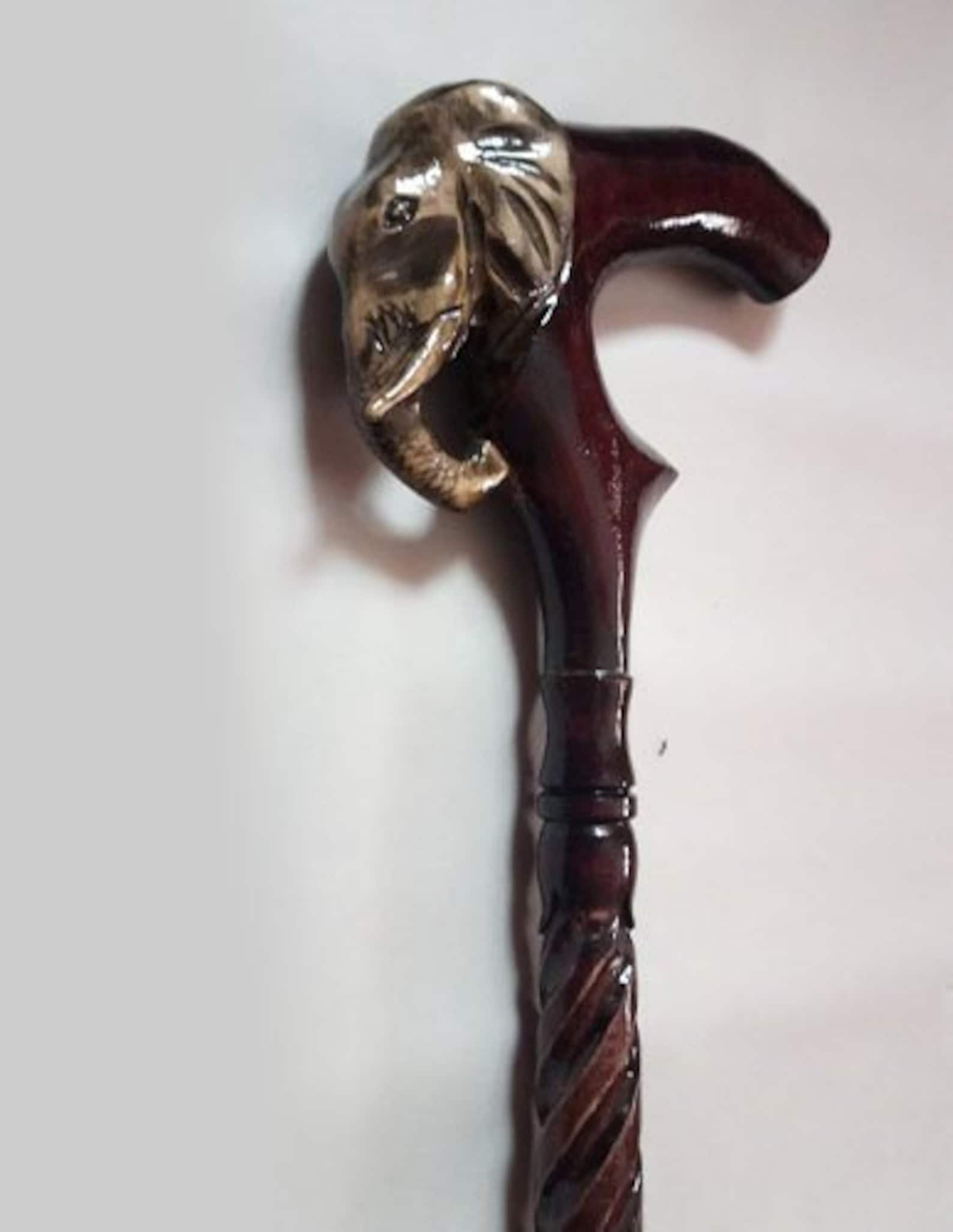 Elephant Walking Cane Hand Carved Handle and Staff Hiking - Etsy