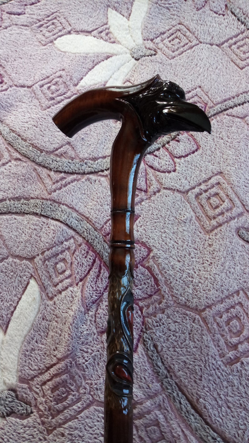 Raven Walking Sticks Wood Walking Cane Raven Walking Stick - Etsy Australia