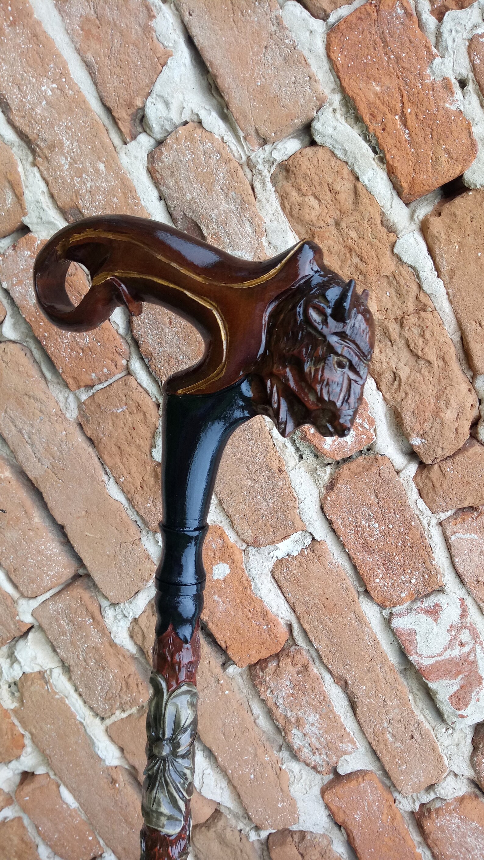 Walking Stick Wooden.walking Cane Handmade.american Buffalo - Etsy