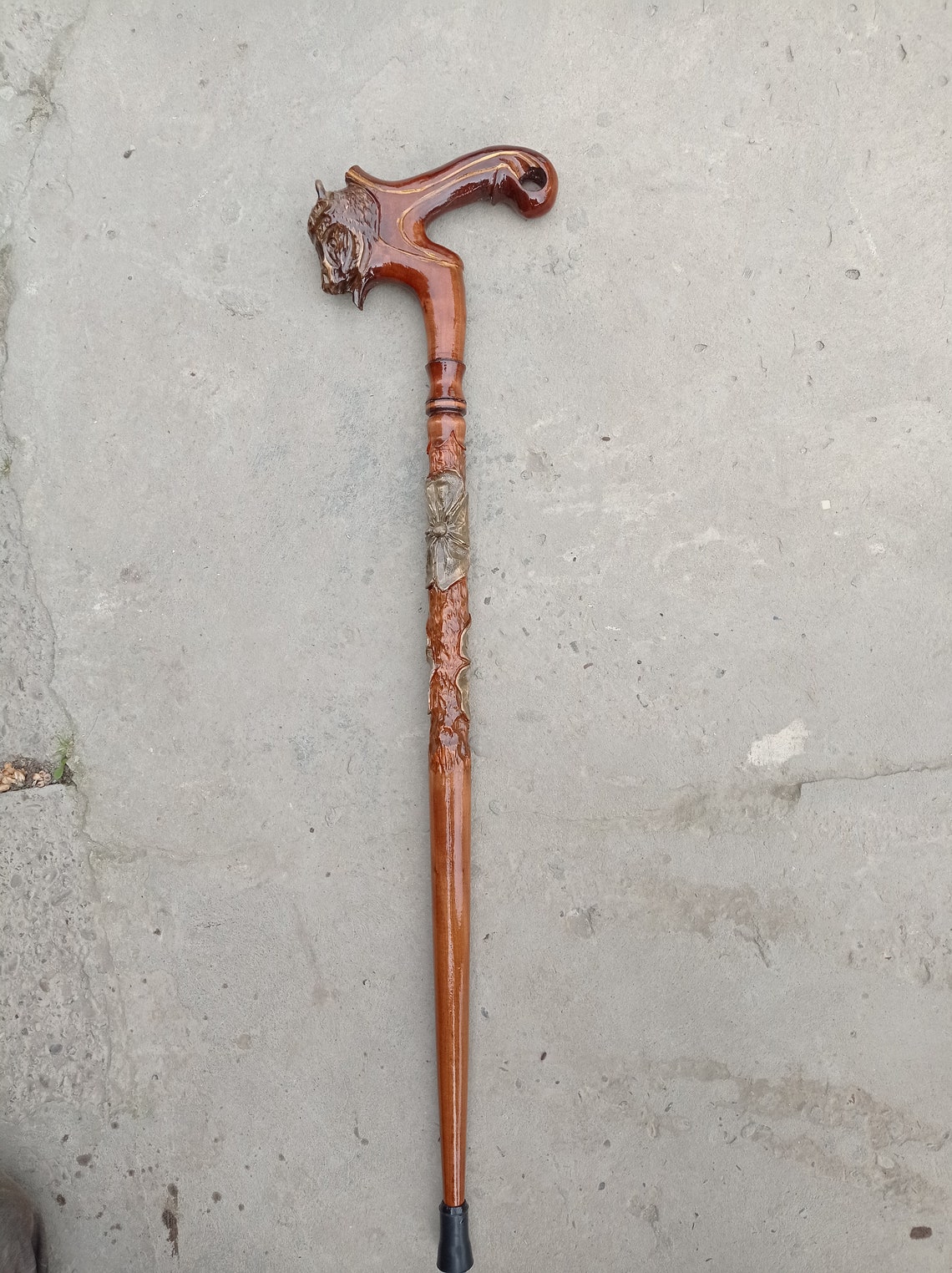 Walking Stick Wooden.walking Cane Handmade.american Buffalo - Etsy