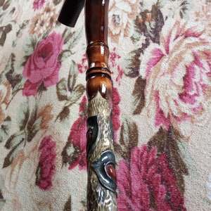 Walking Cane for Women Rose Walking Cane Stick Hand Carved Rose Walking ...