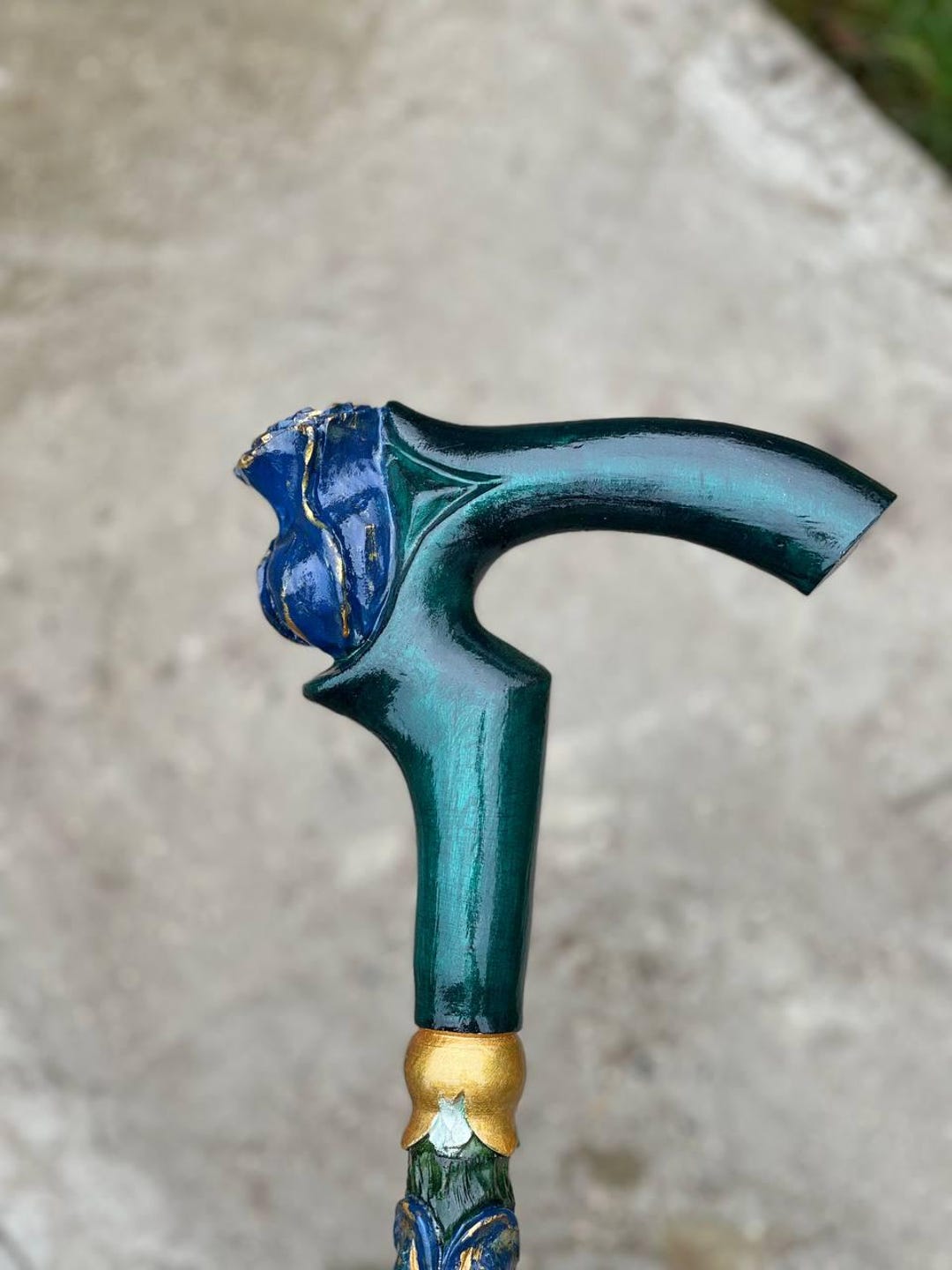 Hand Carved Rose Walking Cane for Women – Linden Wood, Romantic Floral ...