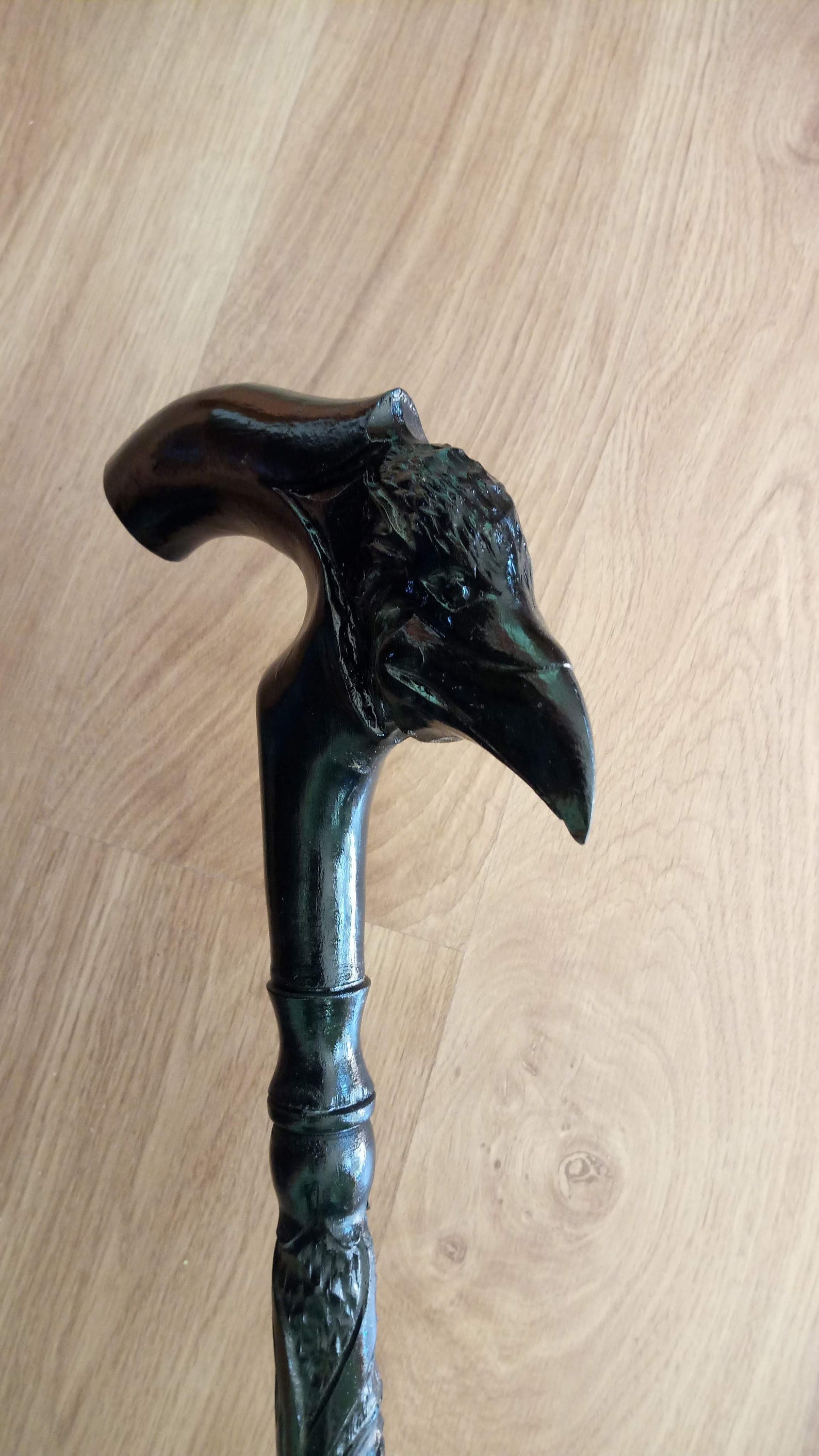 Raven Walking Sticks Wood Walking Cane Raven Walking Stick | Etsy