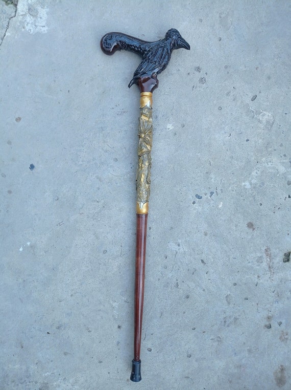Raven Walking Cane Raven Black Walking Stick Raven Walking | Etsy