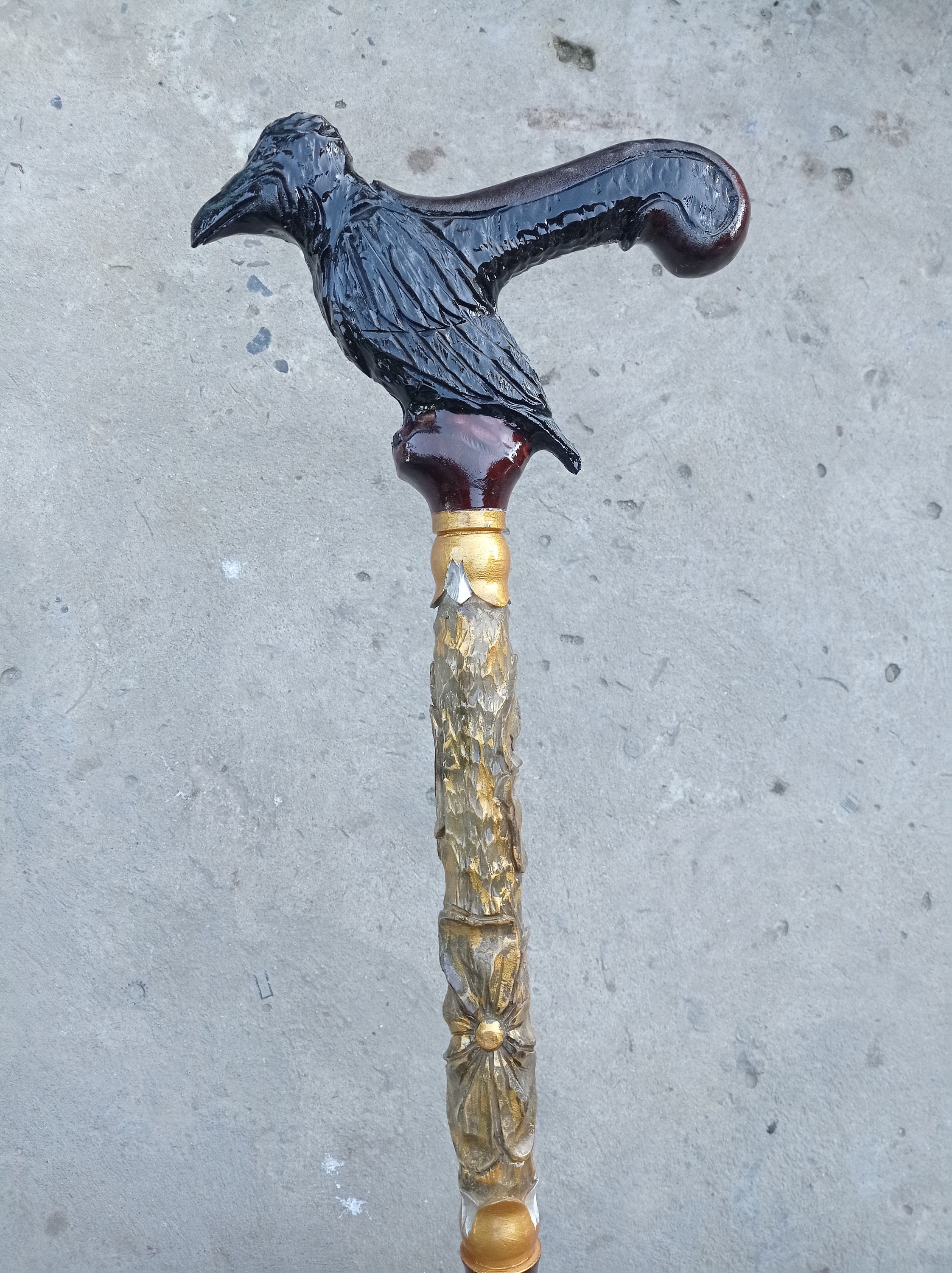 Raven Walking Cane Raven Black Walking Stick Raven Walking | Etsy