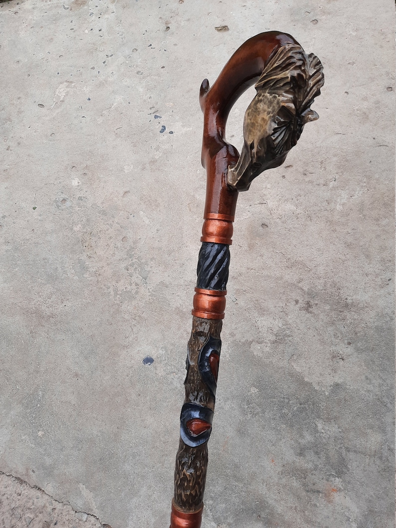 Hand Carved Walking Sticks Walking Sticks for Hiking Unique | Etsy