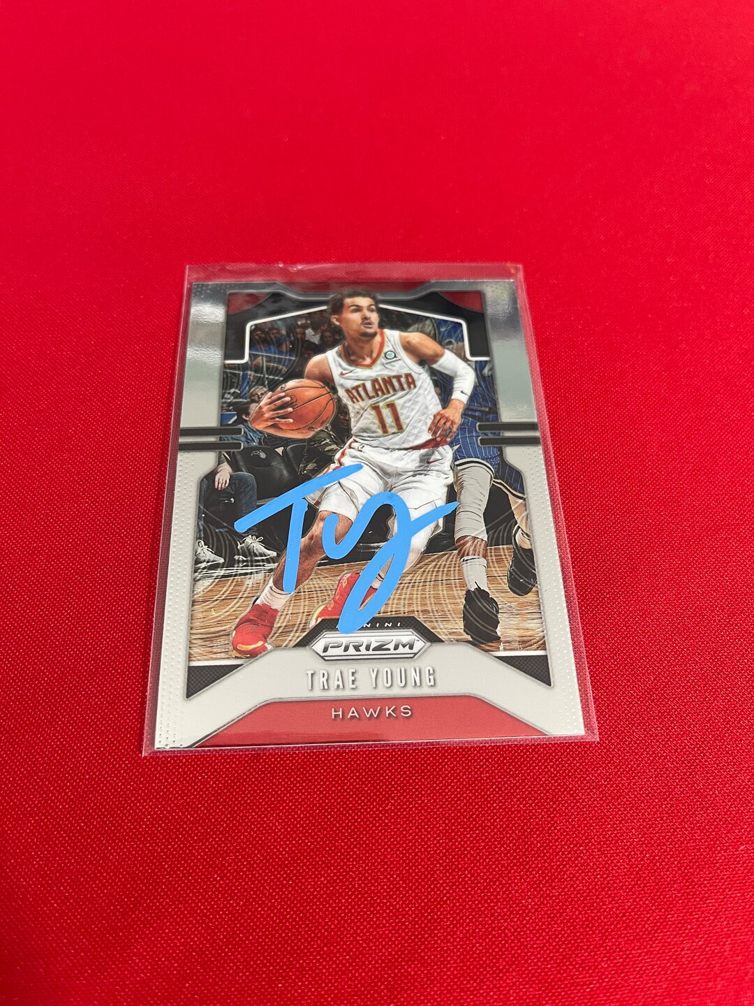 Trae Young Autographed Basketball Card Panini Prizm - Etsy