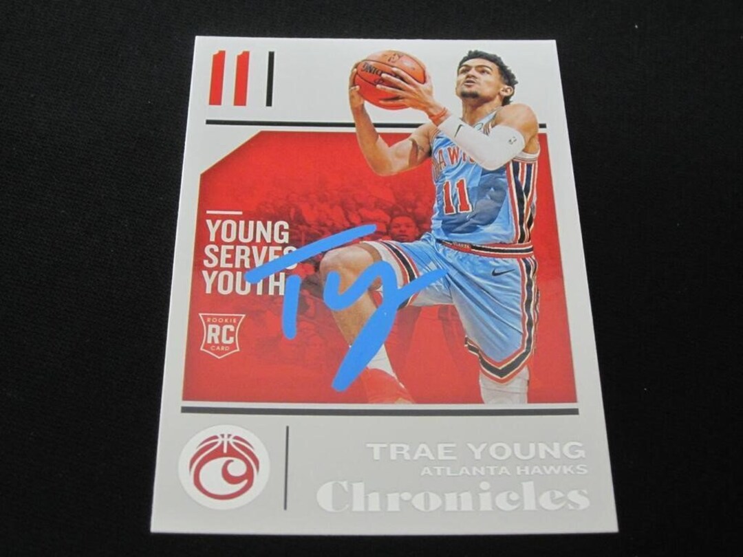 Trae Young Autographed Basketball Card Panini Chronicles - Etsy