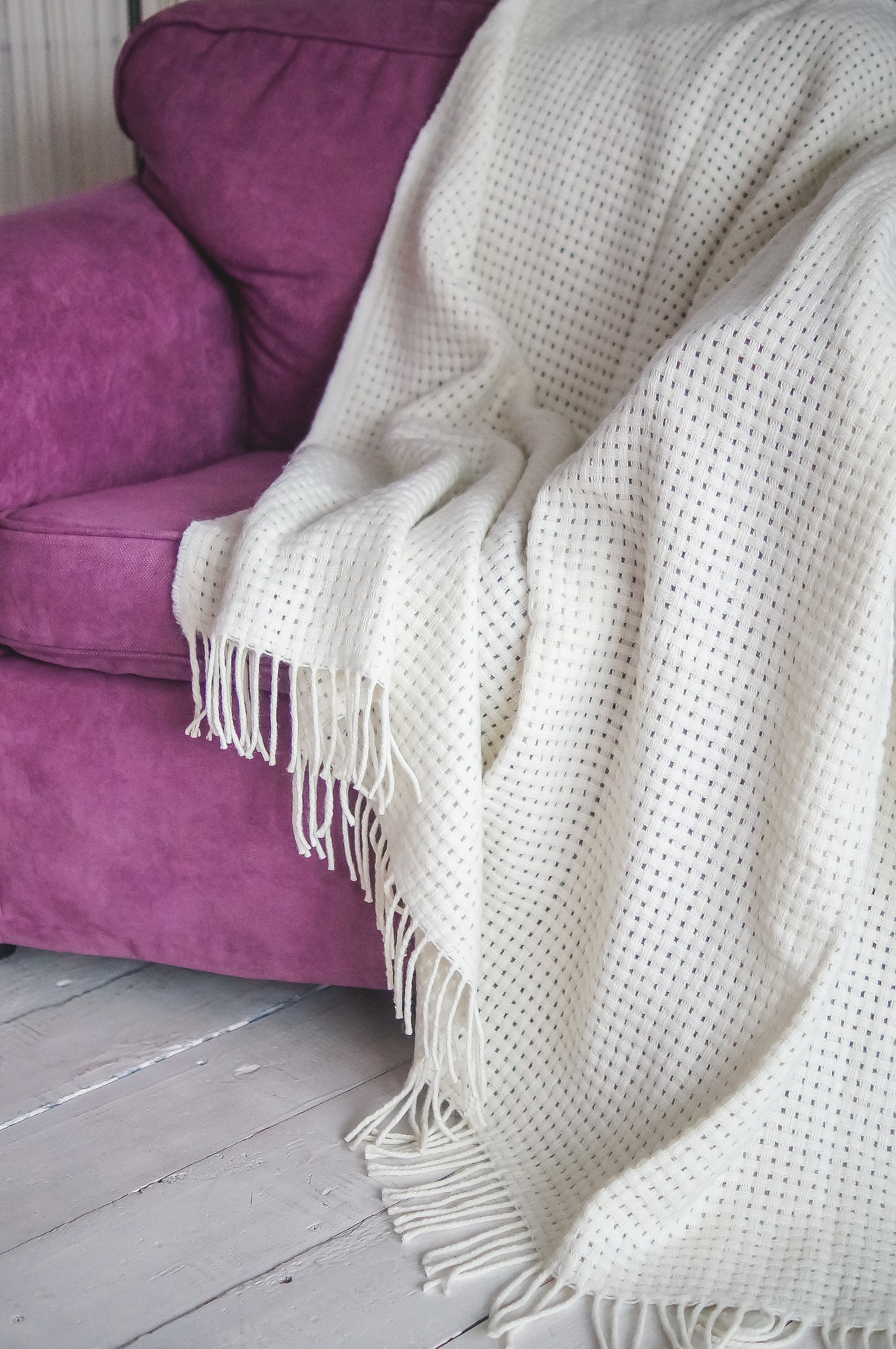 Personalized White Throw Blanket Pastel Wool Blanket Knit - Etsy