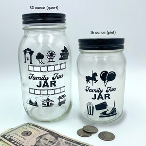 Personalized Family Fun Money Jar: Glass Coin Bank - Etsy