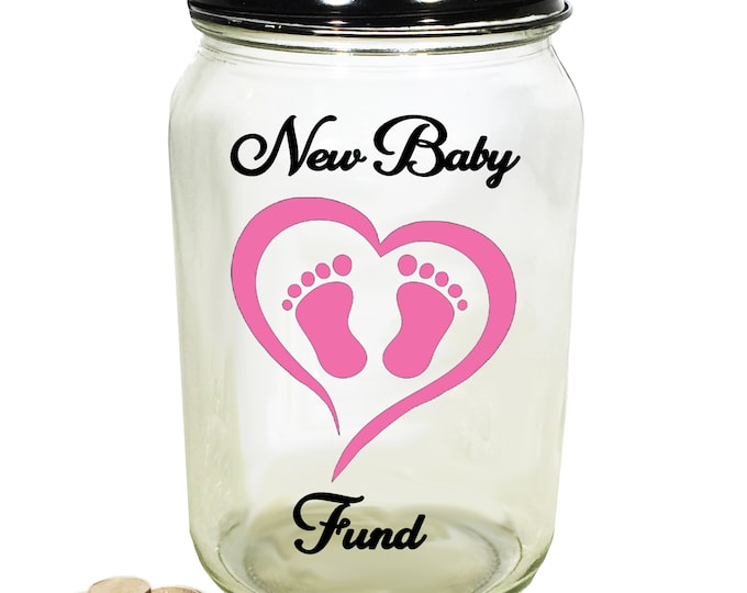 Personalized Footprint New Baby Fund - New Baby Bank - Baby Shower Gift ...