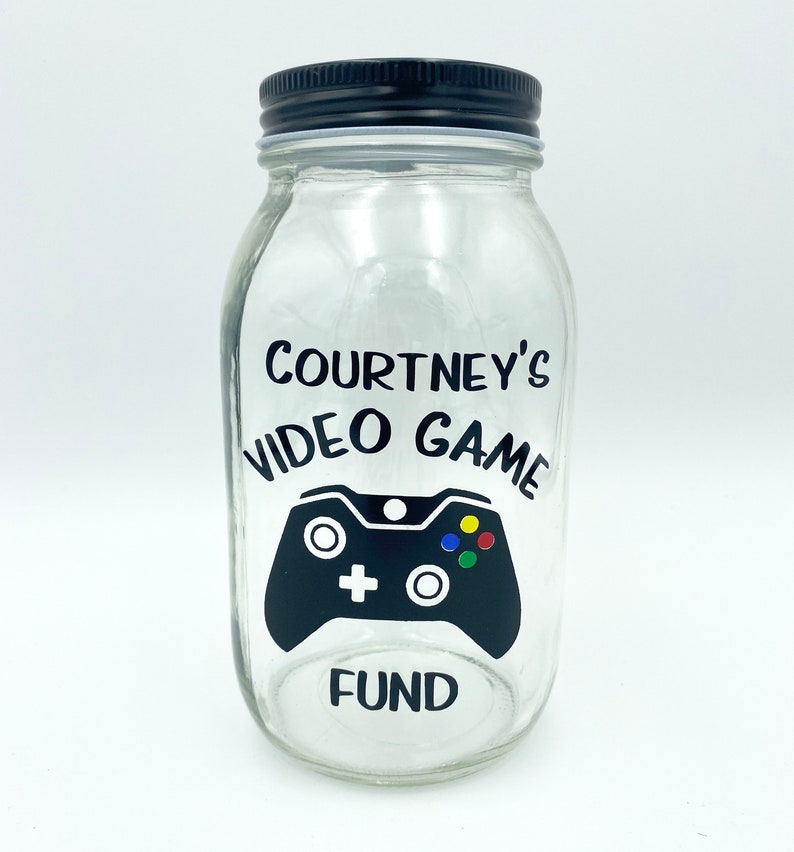 Personalized Mason Jar Video Game Fund Bank Video Game - Etsy