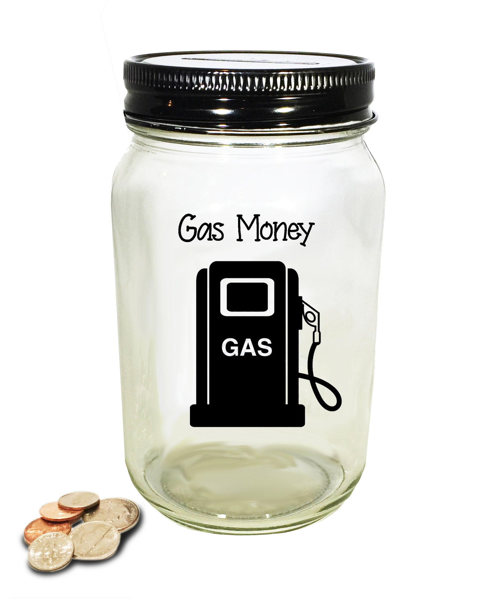 Personalized Mason Jar gas Money Bank Gas Money - Etsy