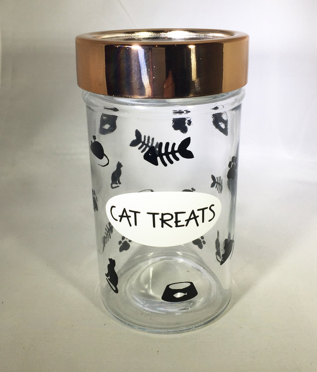 Personalized Cat Treat Jar: Glass Container With Window Lid - Etsy