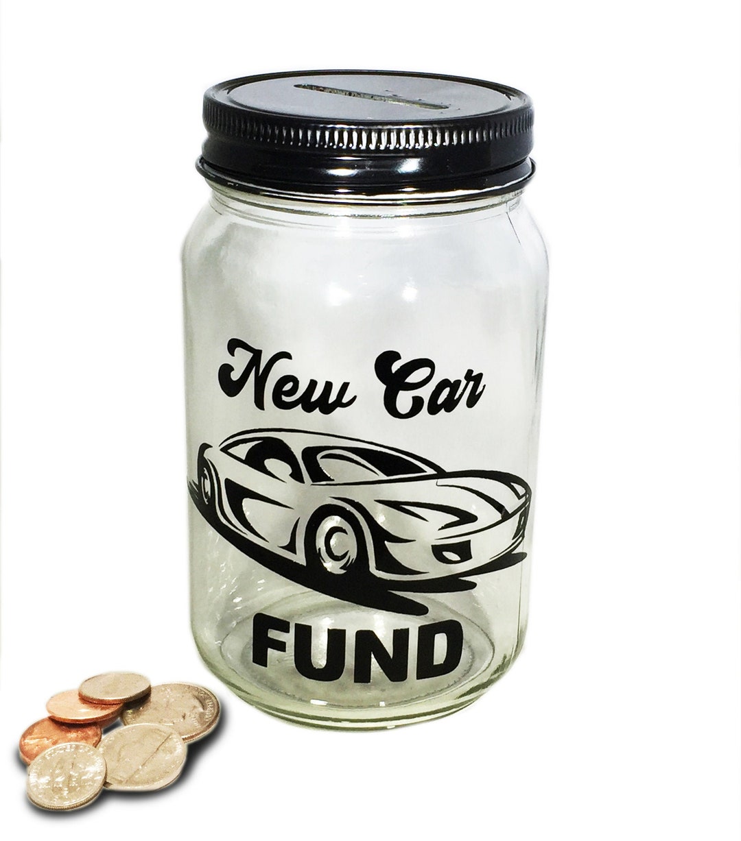 Personalized New Car Fund Mason Jar Savings Bank - Etsy