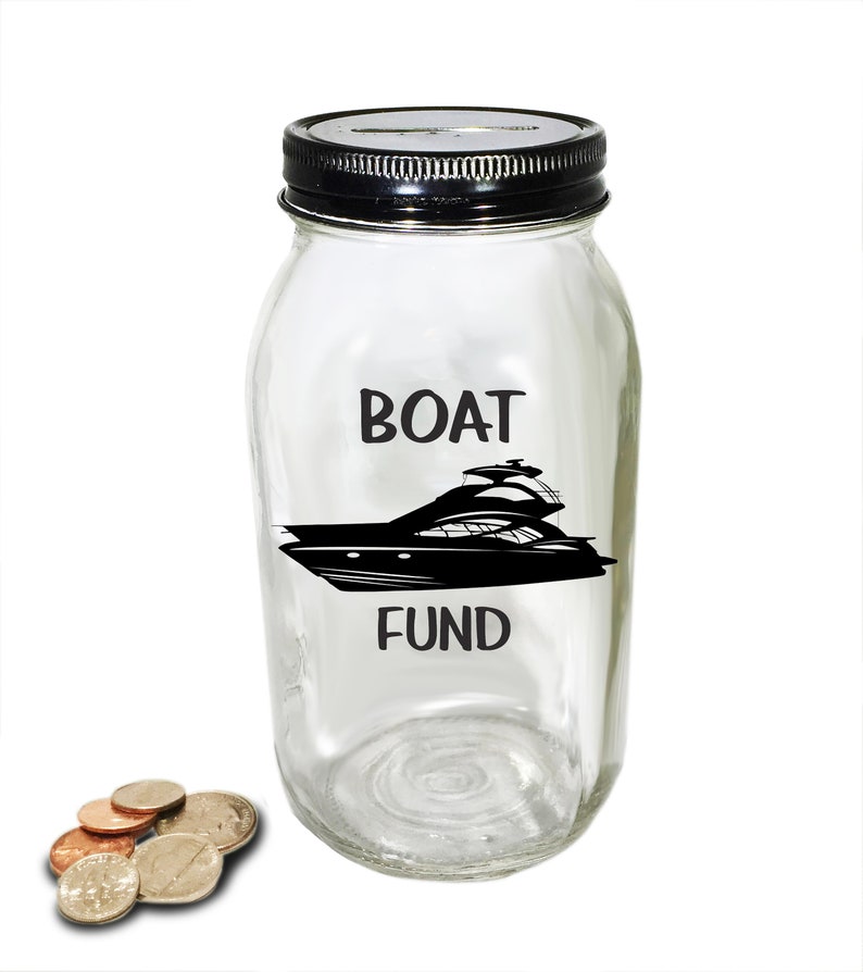 Personalized Mason Jar Boat Fund Bank Boat Savings Bank | Etsy