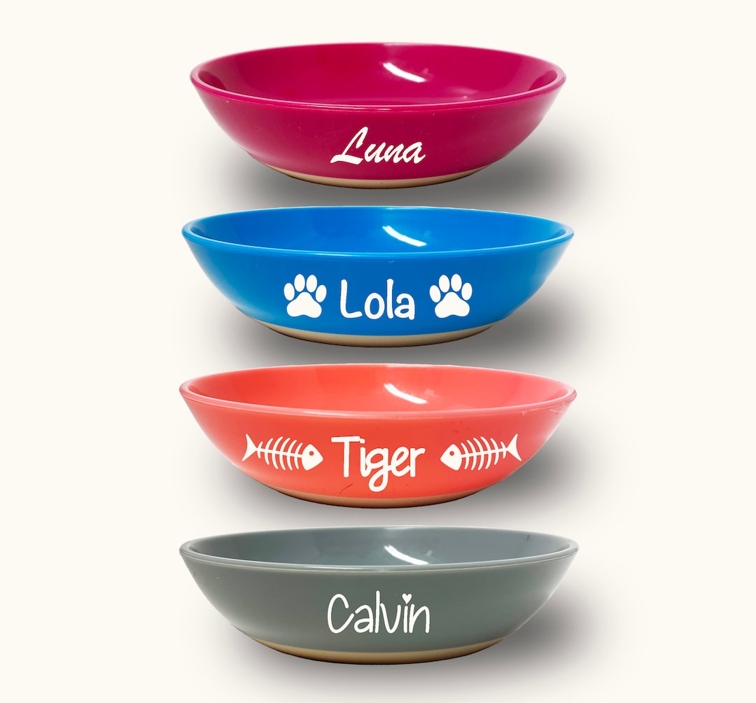 Personalized Non-slip Cat Bowl: Custom Vinyl Decal - Etsy