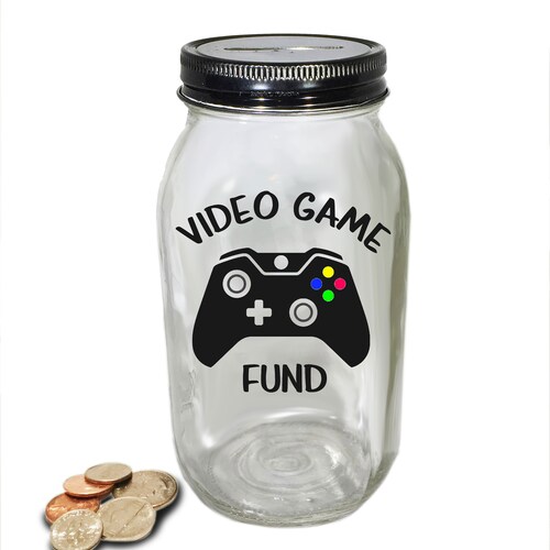 Personalized Mason Jar Video Game Fund Bank Video Game - Etsy