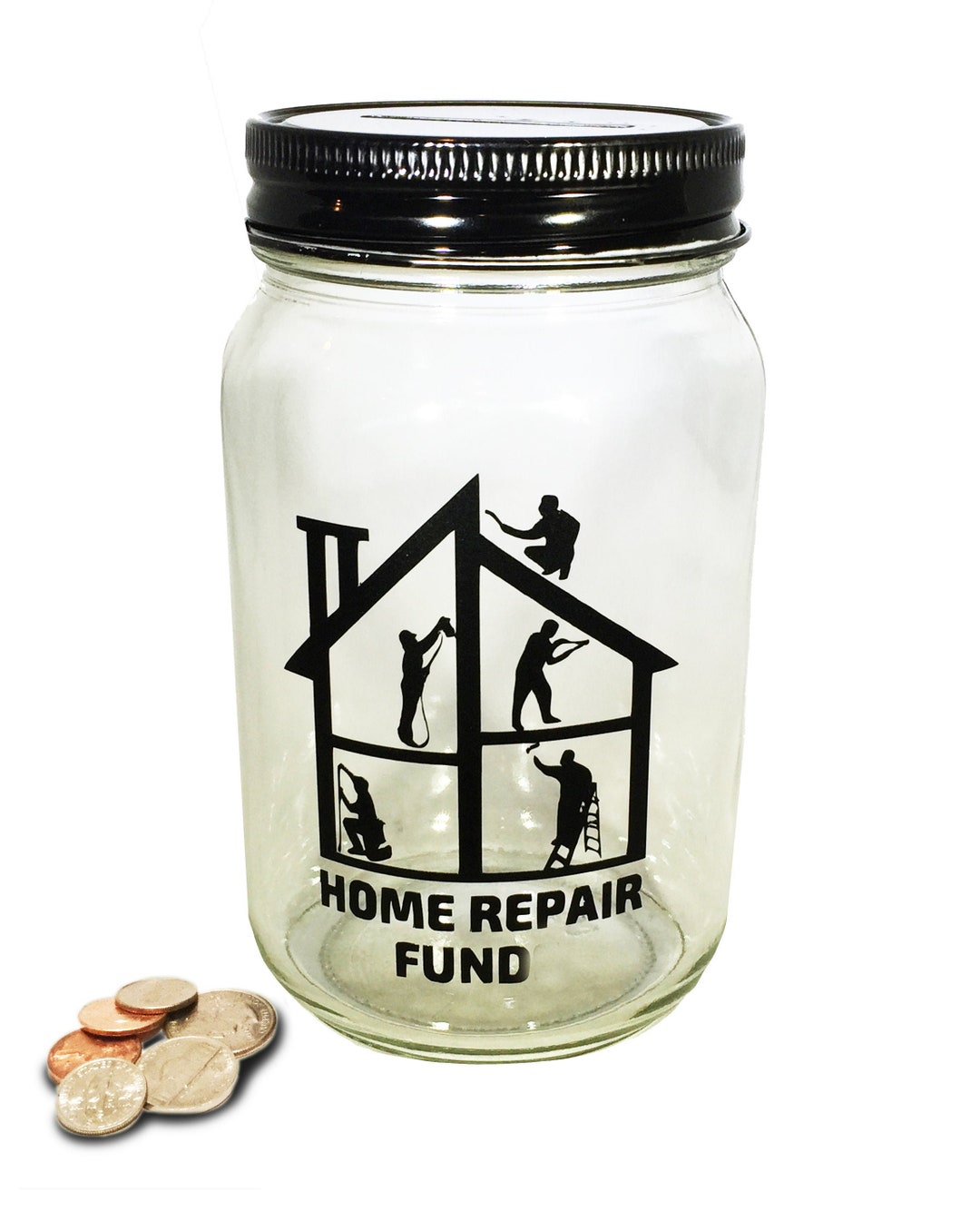 Personalized Mason Jar Home Repair Bank - Home Repair Fund Savings Bank ...