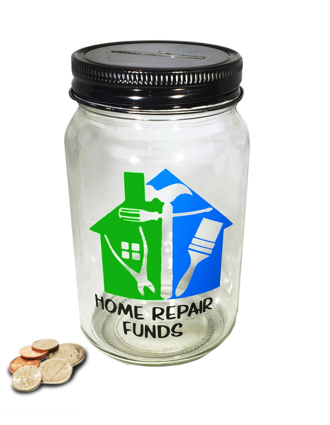 Personalized Home Repair Fund Mason Jar Coin Bank - Etsy