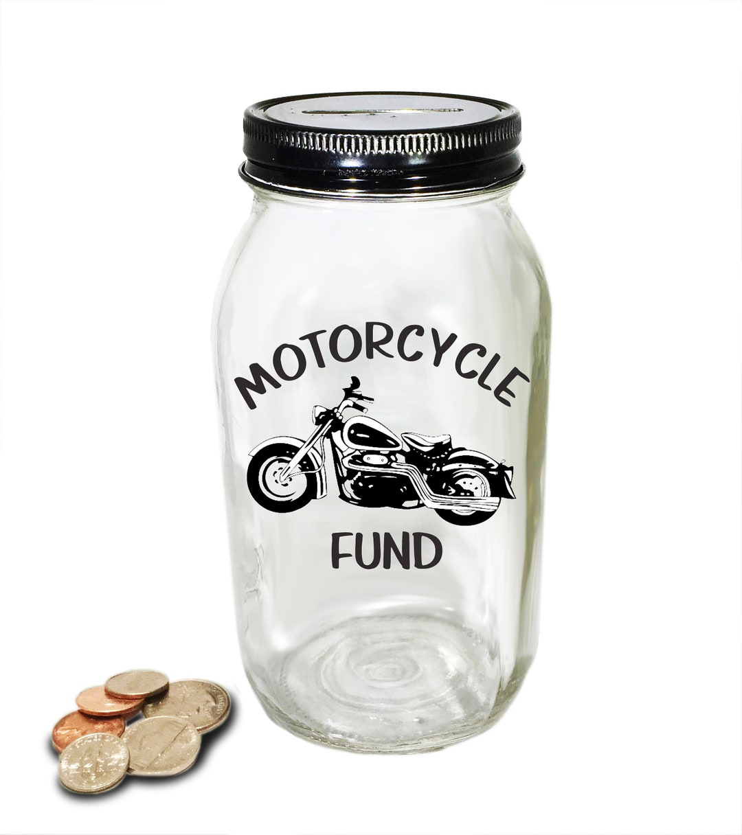 Personalized Motorcycle Fund Mason Jar Bank - Etsy