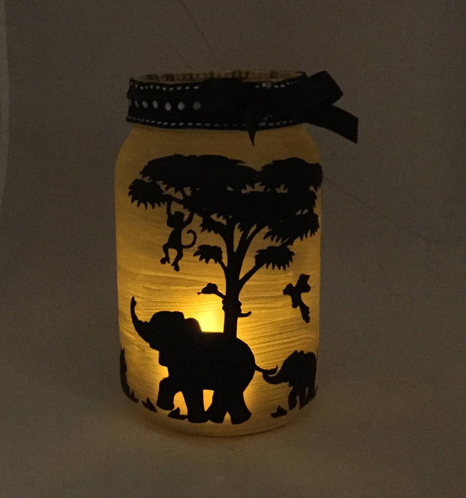Animal Safari Mason Jar Lantern - Safari Animal Luminaire - African ...