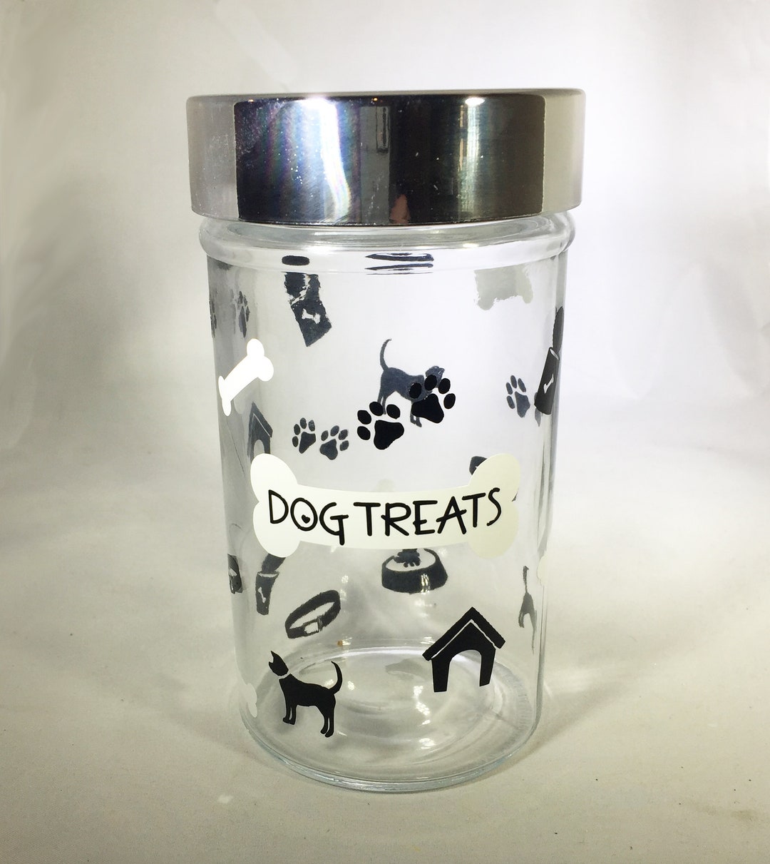 Personalized Dog Treat Jar: Glass Container With Window Lid - Etsy