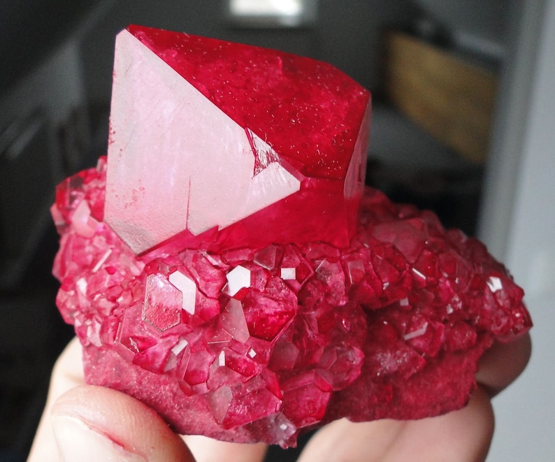 NEW Amazing - Top Luster Strawberry Red ALUNITE Crystal on MATRIX From ...