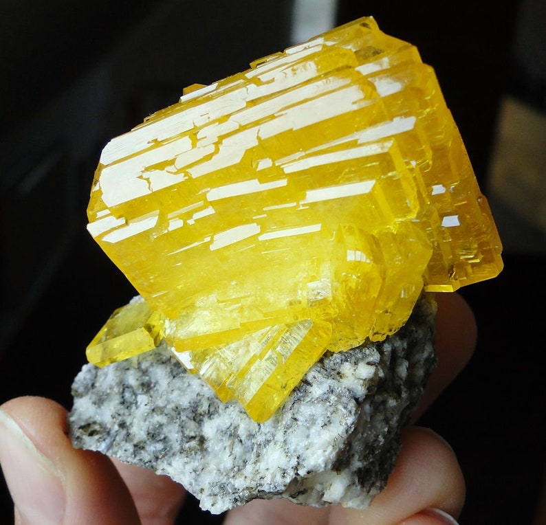 Amazing Nice - Top Luster Yellow PRUSKITE Crystals Like WULFENITE on ...