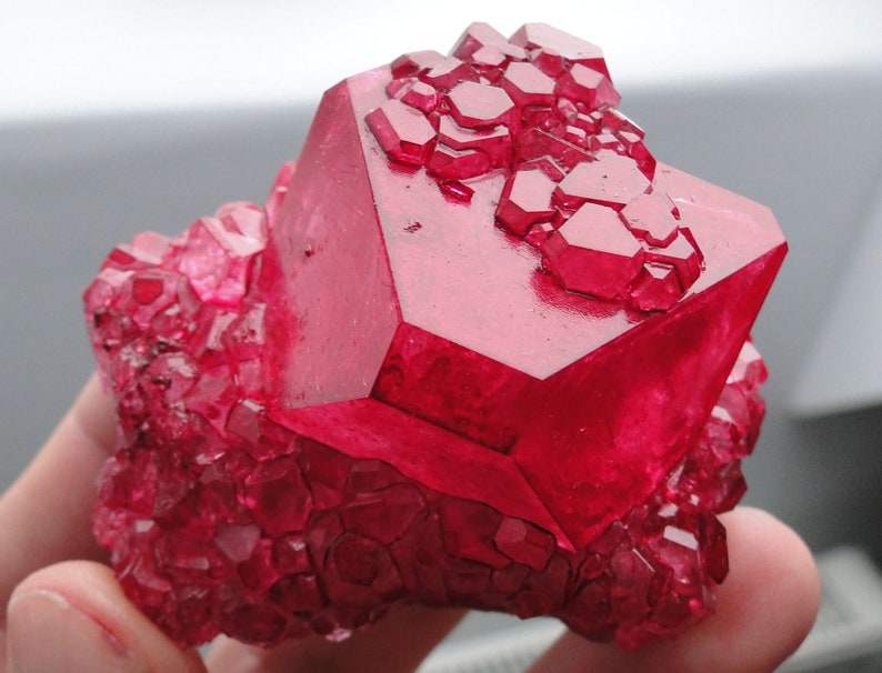 NEW Amazing - Top Luster Strawberry Red ALUNITE Crystal on MATRIX From ...