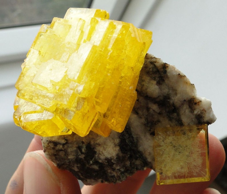 Amazing Nice - Top Luster Yellow PRUSKITE Crystals Like WULFENITE on ...